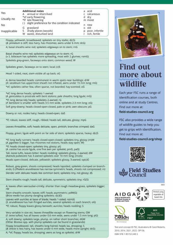 Grasses guide – Field Studies Council