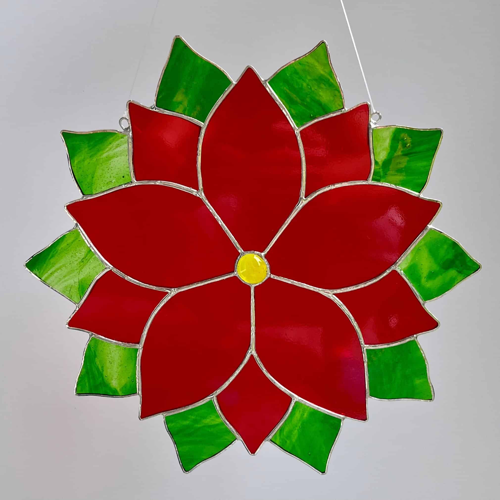 Stained Glass Christmas Poinsettia Hanging - 03/12/2024 – Field Studies ...
